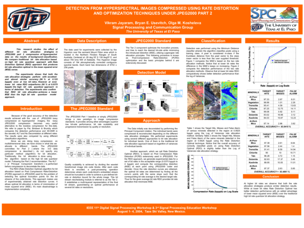 (PPT) Detection and Classification in Hyperspectral Images using Rate Distortion and ...