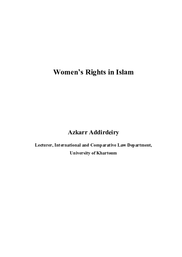 (PDF) Women's Rights in Islam