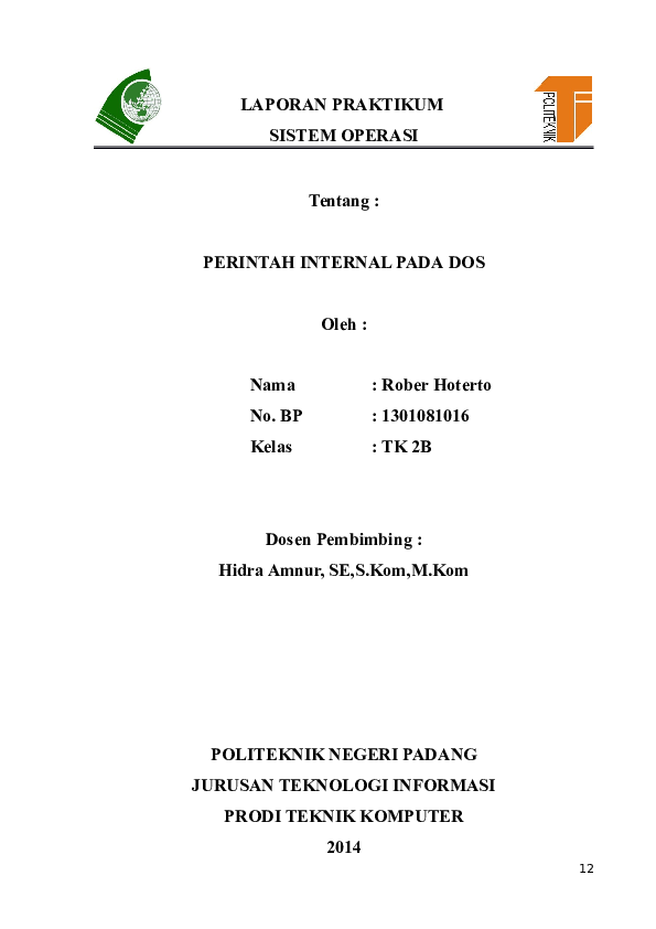 (DOC) Perintah internal dos