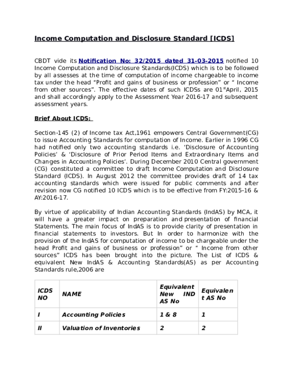 (DOC) Income Computation and Disclosure Standard [ICDS
