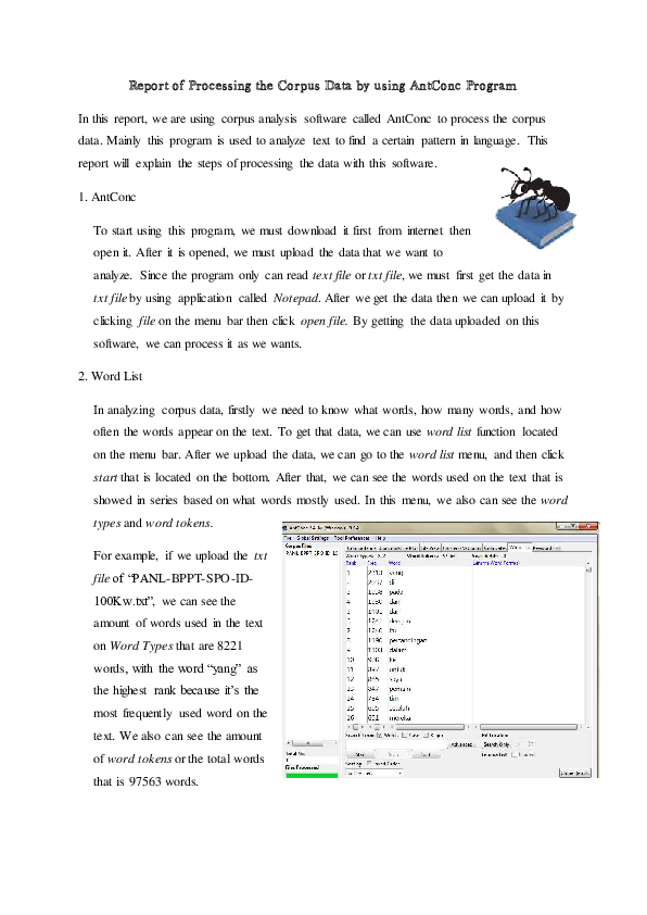 (PDF) How to Process the Corpus Data using AntConc