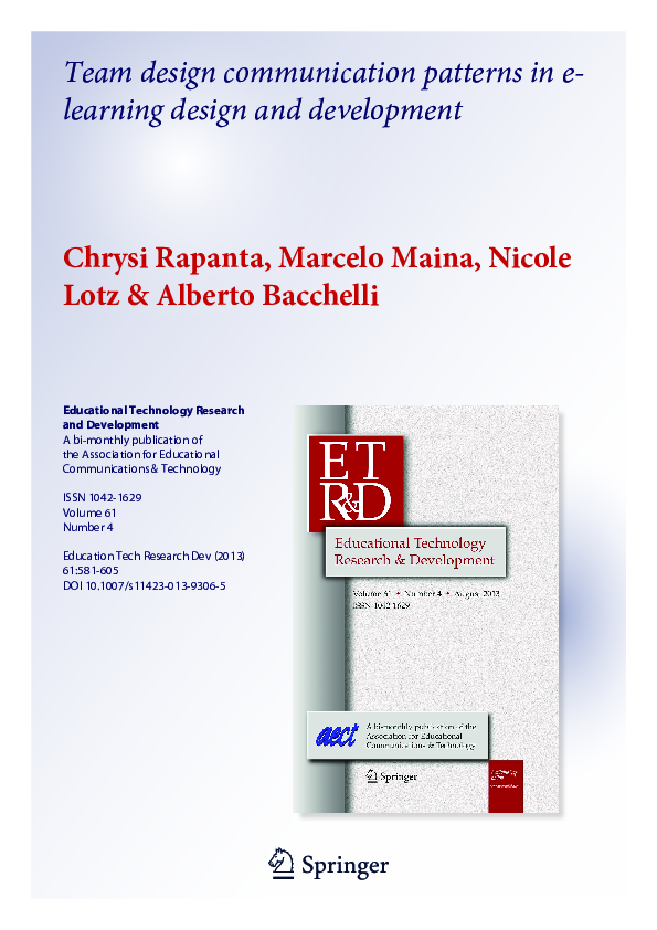 (PDF) Team design communication patterns in elearning design and ...