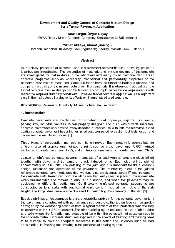 (DOC) Development and Quality Control of Concrete Mixture Design for a ...