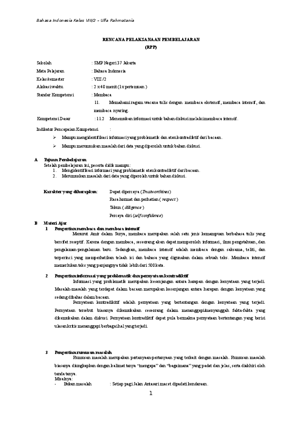 Rpp Bahasa Indonesia Kelas 3 Smp Ktsp – Beinyu.com
