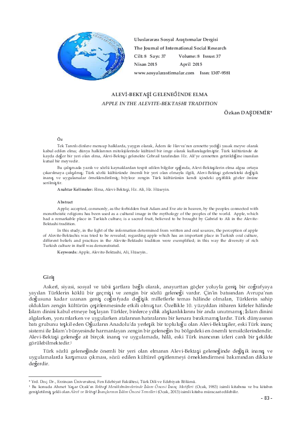 (PDF) Alevi-Bektaşi Geleneğinde Elma / Apple In The Alevite-Bektashi ...