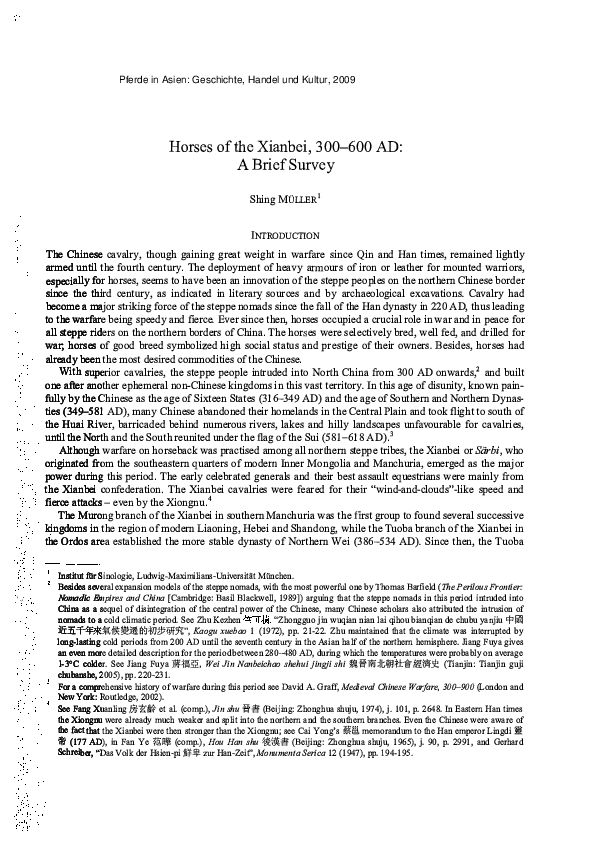 (PDF) Horses of the Xianbei