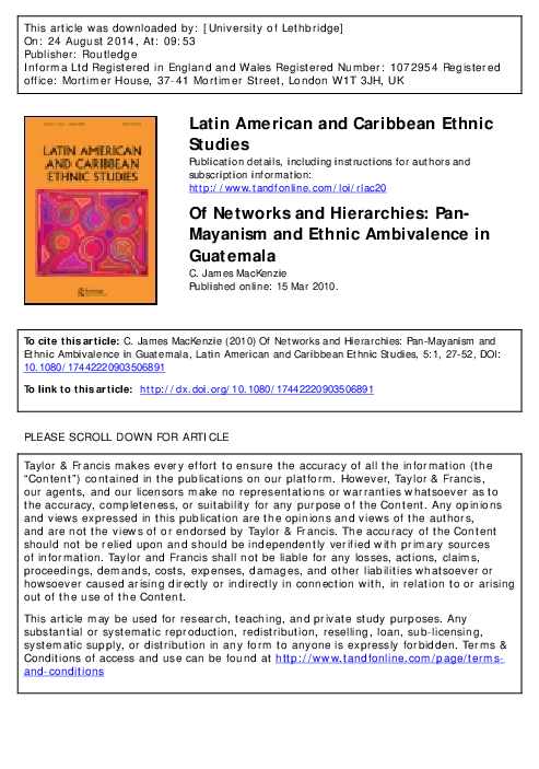 (PDF) Of Networks and Hierarchies: Pan-Mayanism and Ethnic Ambivalence ...