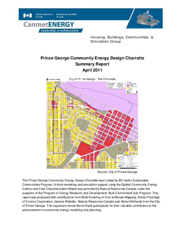 (PDF) Prince George Community Energy Design Charrette - Summary Report