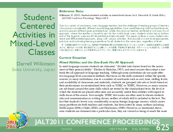 (PDF) Student-centered activities in mixed-level classes.