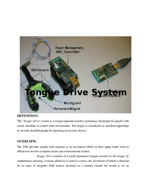 (PDF) tongue drive system