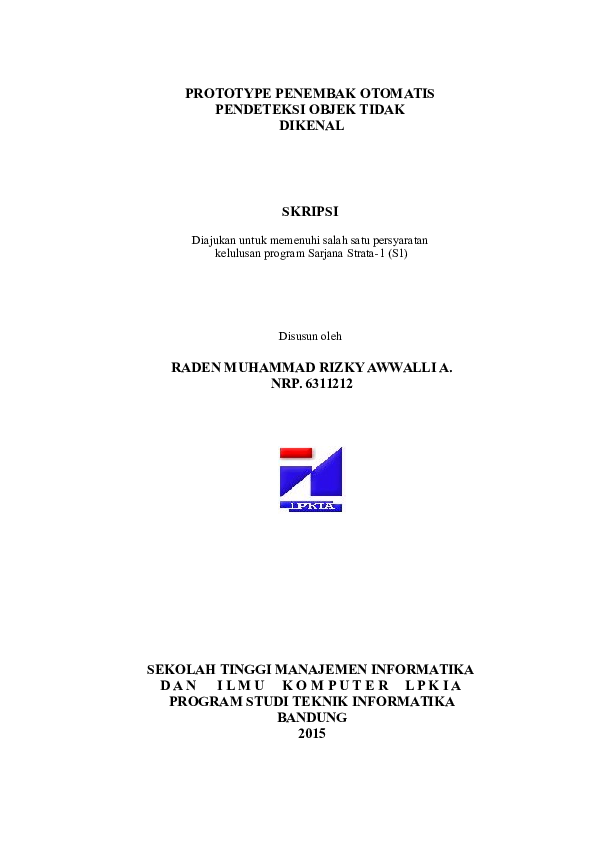 (DOC) PROTOTYPE PENEMBAK OTOMATIS PENDETEKSI OBJEK TIDAK DIKENAL ...