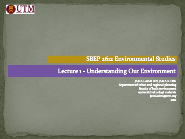 (PDF) Introduction to Environmental Science
