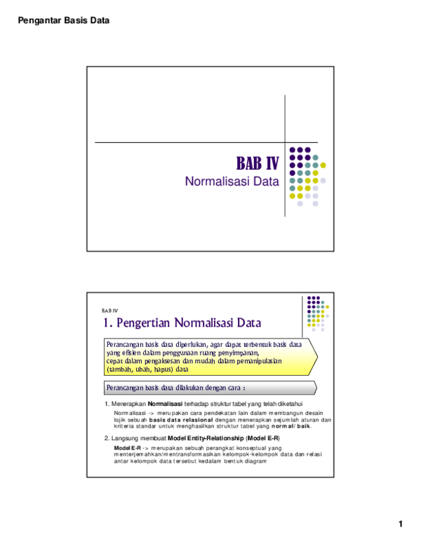 (PDF) NORMALISASI DATA
