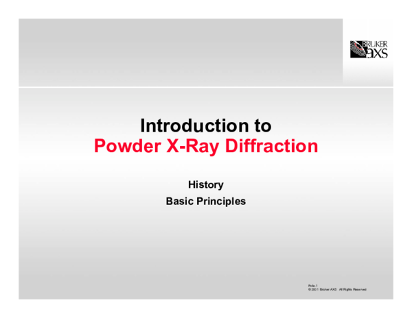 (PDF) Introduction to Powder X-Ray Diffraction