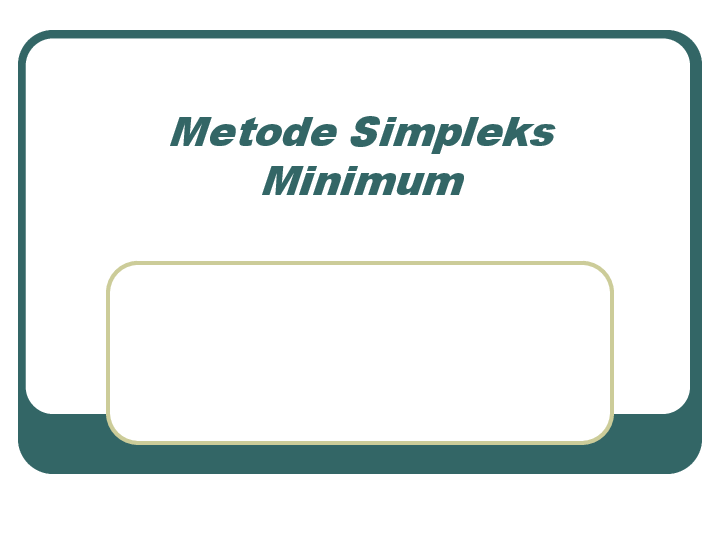 (PDF) Metode Simpleks Minimum