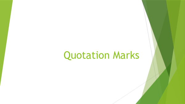 (PPT) Quotations Marks with Other Punctuation