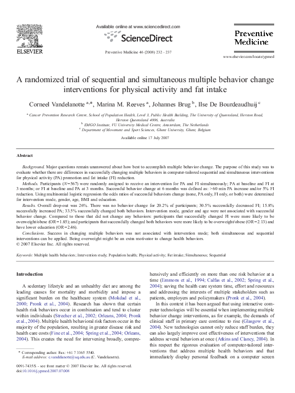 (PDF) A randomized trial of sequential and simultaneous multiple ...