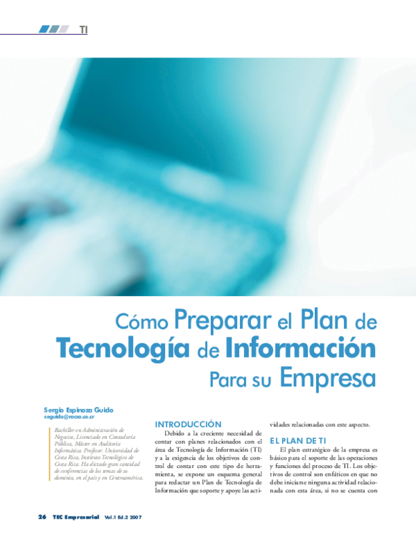 Cómo Preparar el Plan de Tecnología de Información Para su Empresa
