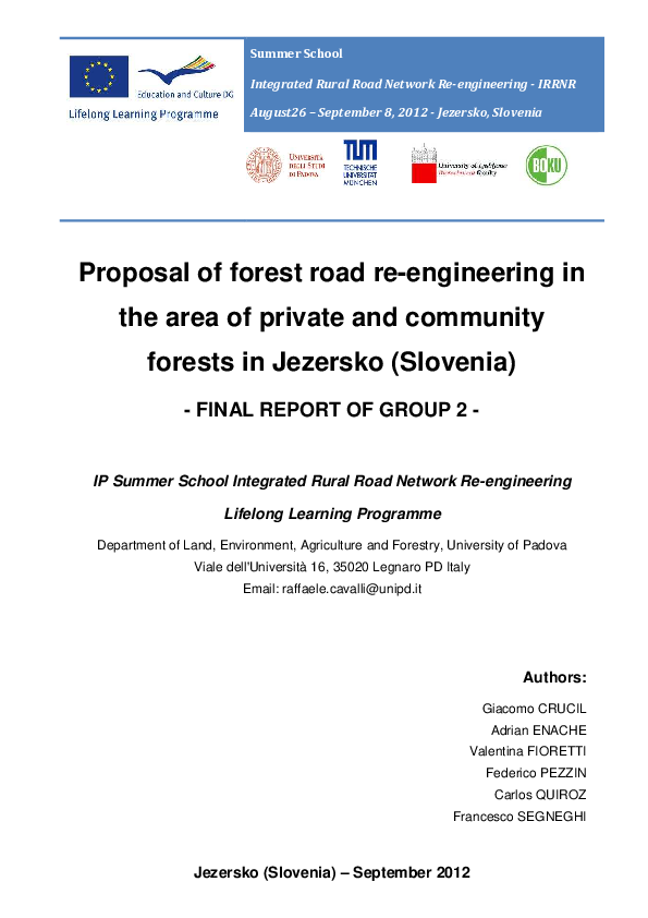 (PDF) Proposal of forest road re-engineering in the area of private and ...