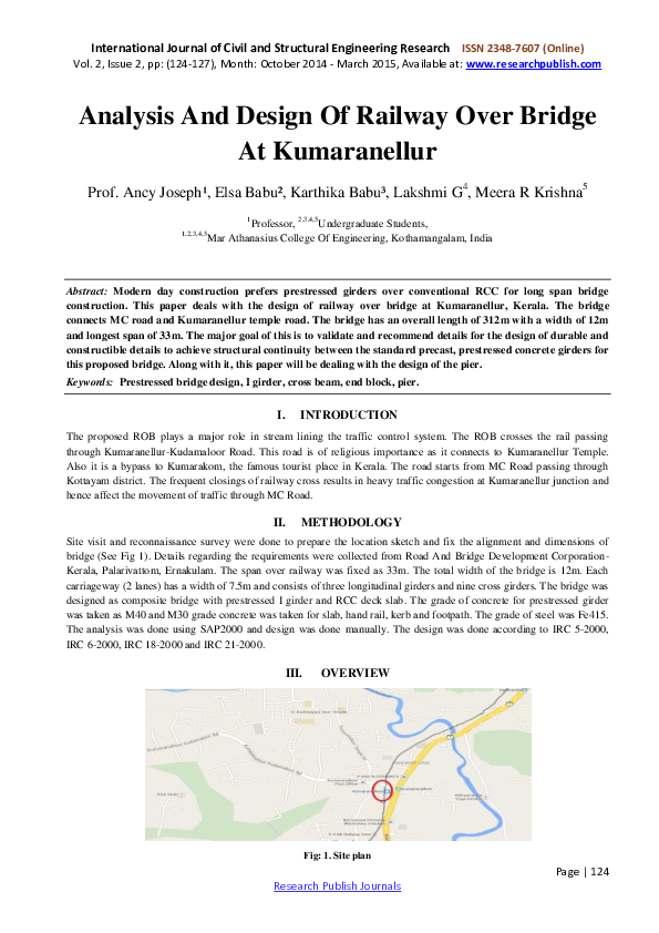 (PDF) Analysis And Design Of Railway Over Bridge At Kumaranellur