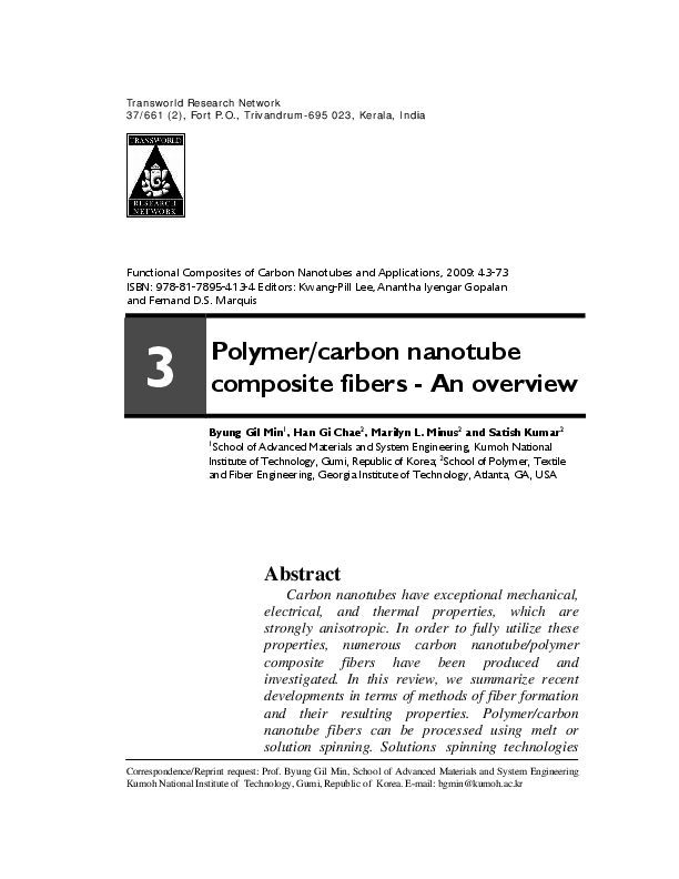 Pdf 3 Polymer Carbon Nanotube Composite Fibers