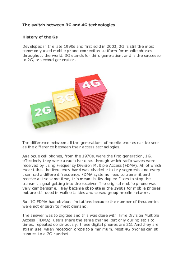 (DOC) The switch between 3G and 4G technologies
