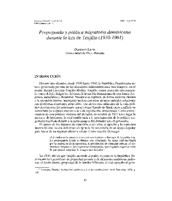 (PDF) Propaganda y política migratoria dominicana durante la Era de ...
