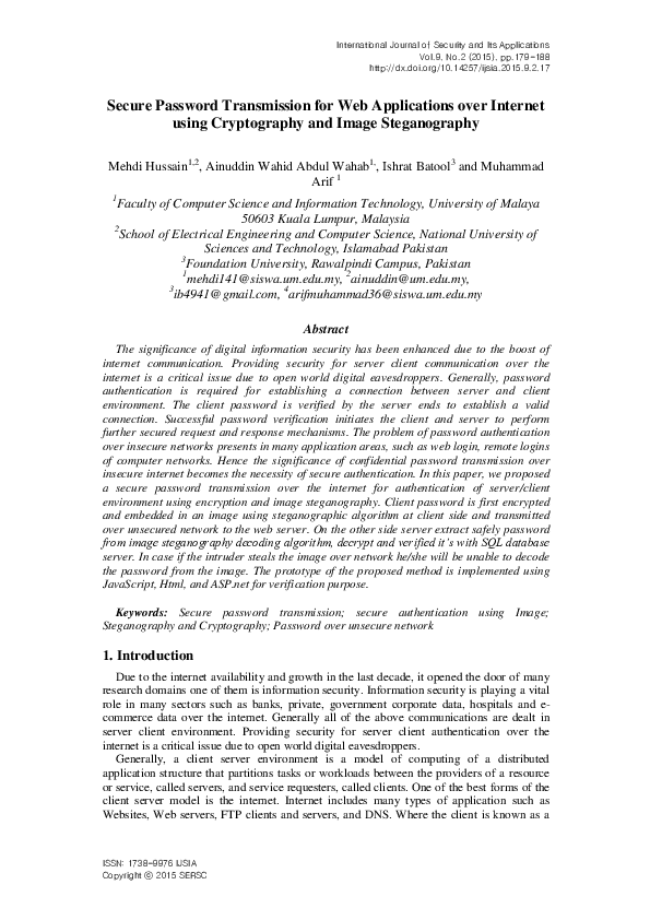 (PDF) Secure Password Transmission for Web Applications over Internet ...