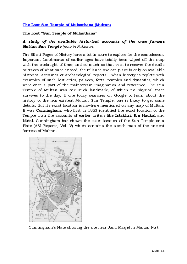 (PDF) The Lost Sun Temple of Multan