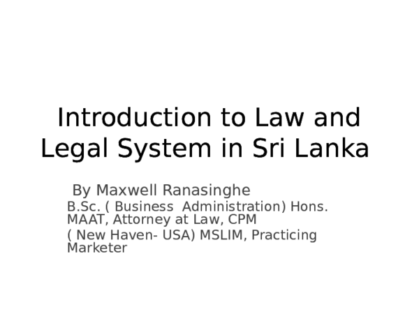 (PPT) sri lanka law
