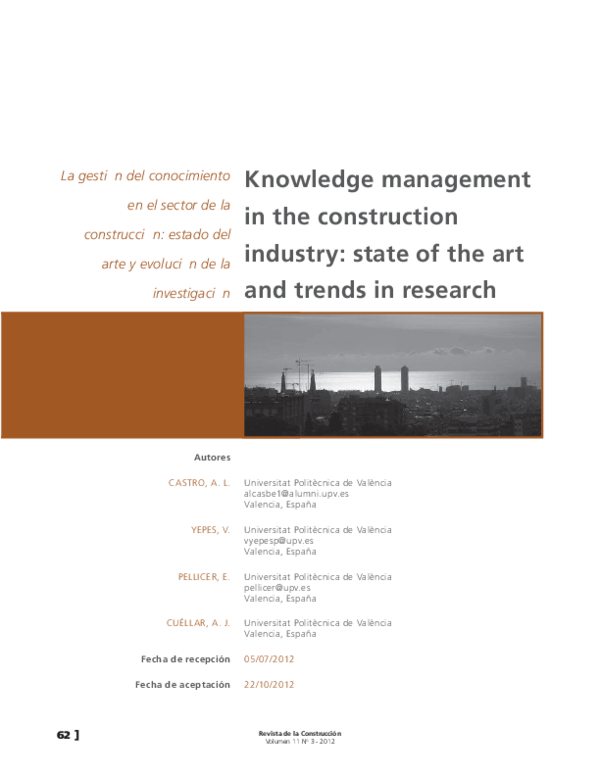 (PDF) Knowledge management in the construction