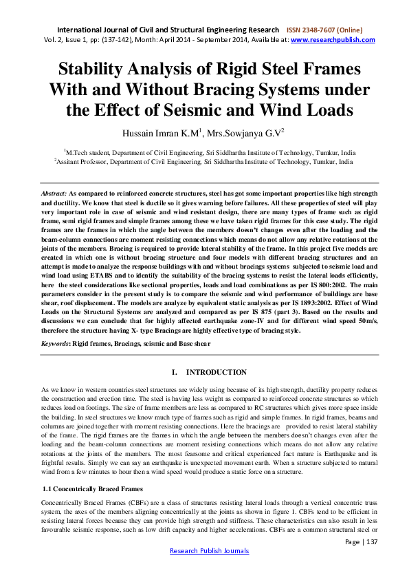 (PDF) Stability analysis of rigid steel frames with and without bracing ...