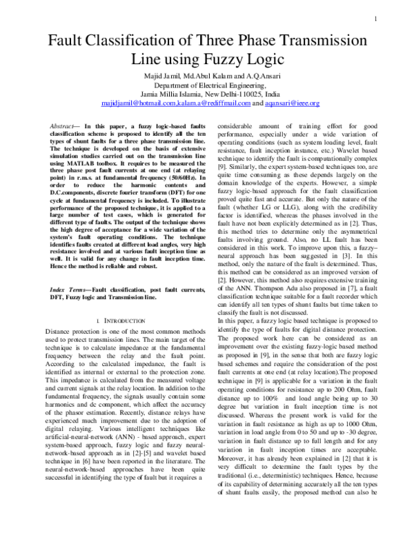 Pdf Transmission Line Fault Classification Using Discrete Wavelet Transform Abubakar