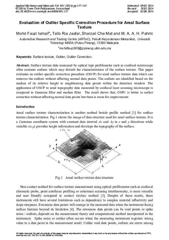 Pdf Evaluation Of Outlier Specific Correction Procedure For Areal