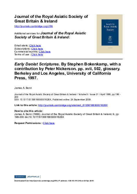 (PDF) Stephen Bokenkamp, Early Daoist Scriptures