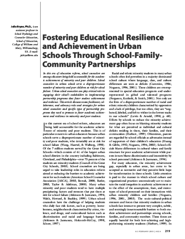 (PDF) Fostering educational resilience and academic achievement in ...