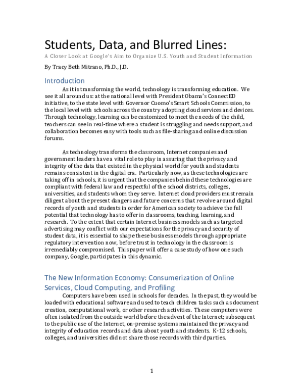 (PDF) Students, Data, and Blurred Lines: A Closer Look at Google’s Aim ...