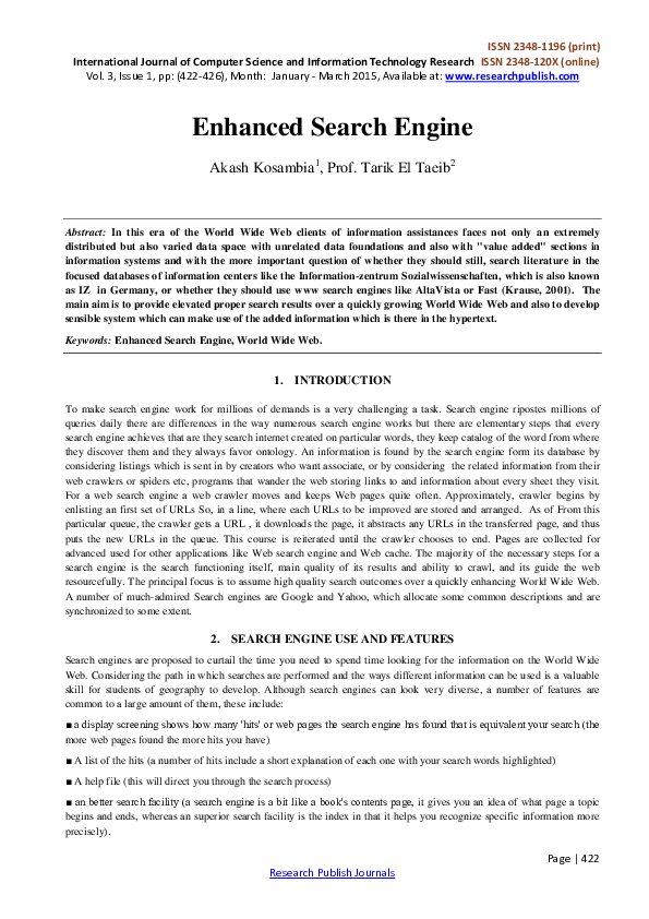 (PDF) Enhanced Search Engine