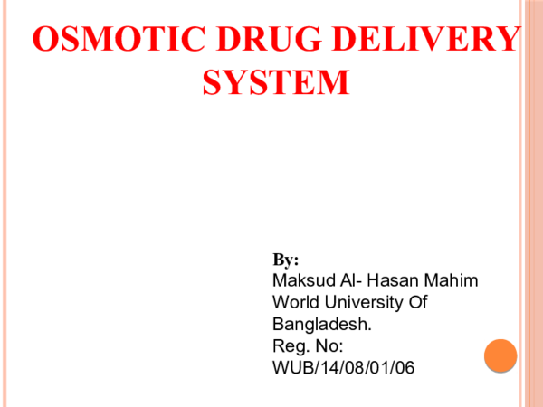 (PPT) OSMOTIC DRUG DELIVERY SYSTEM