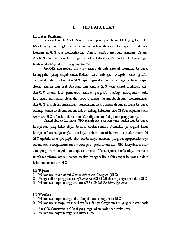 (DOC) Lapres Modul 1 ArcGIS
