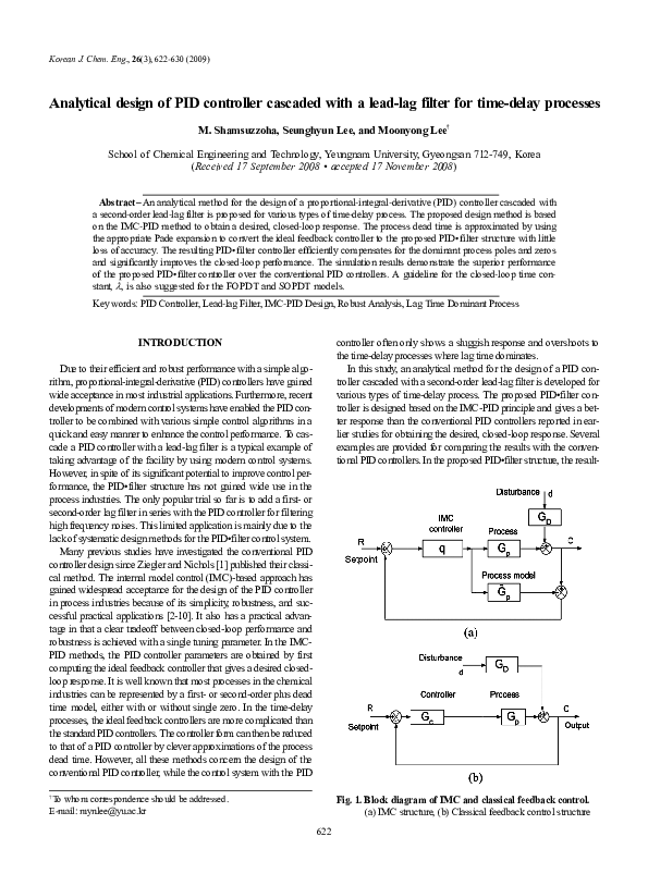 (PDF) Analytical design of PID controller cascaded with a lead-lag filter for time-delay processes