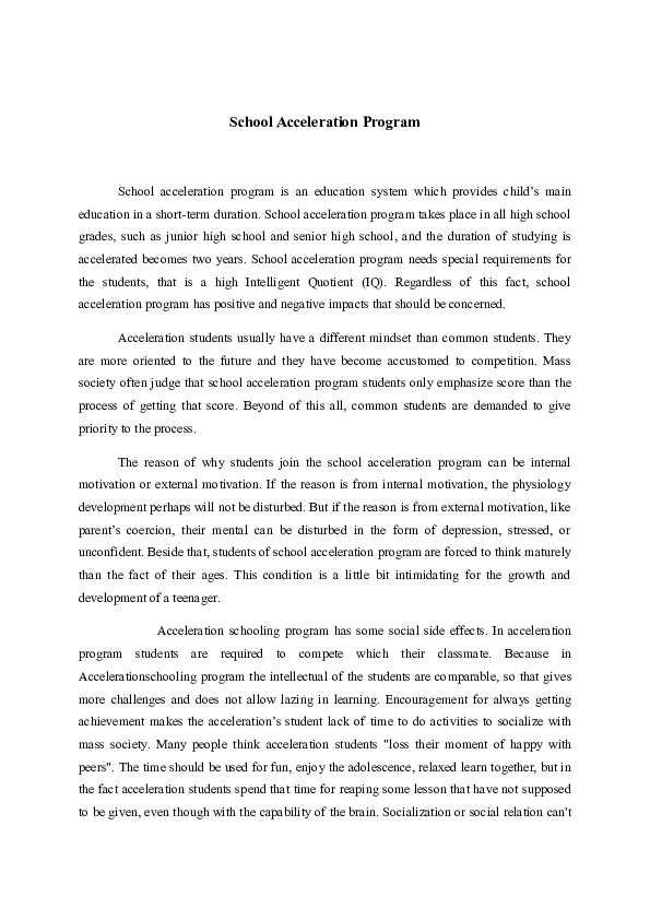 (DOC) School Acceleration Program
