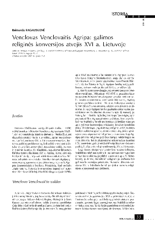 (PDF) Venclovas Venclovaitis Agripa: galimos religinės konversijos ...