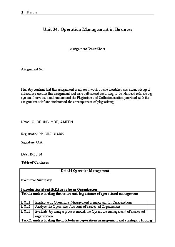 (DOC) Operational Management