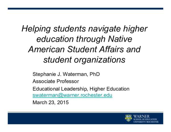 (PDF) Helping students navigate higher education through Native ...