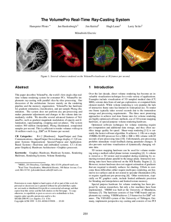 (PDF) The VolumePro Real-Time Ray-Casting System