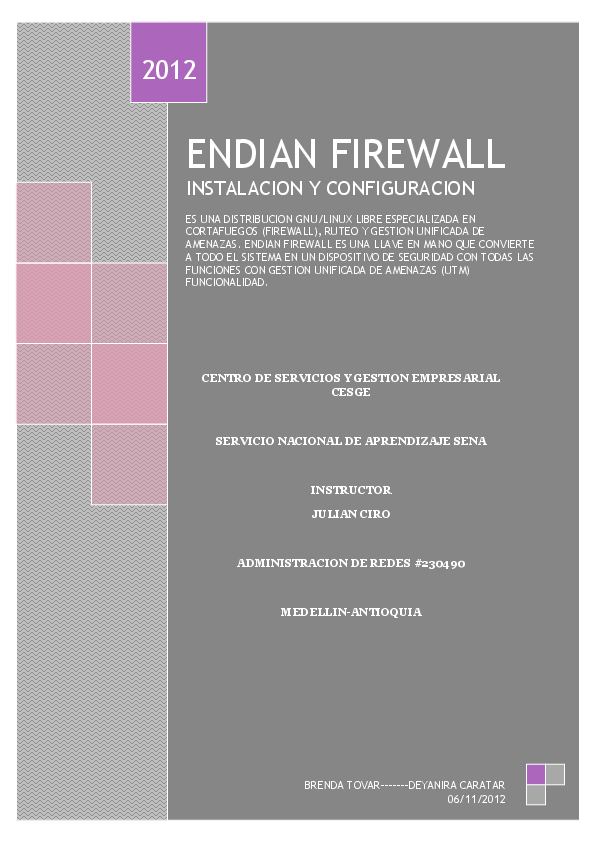 (PDF) ENDIAN FIREWALL INSTALACION Y CONFIGURACION