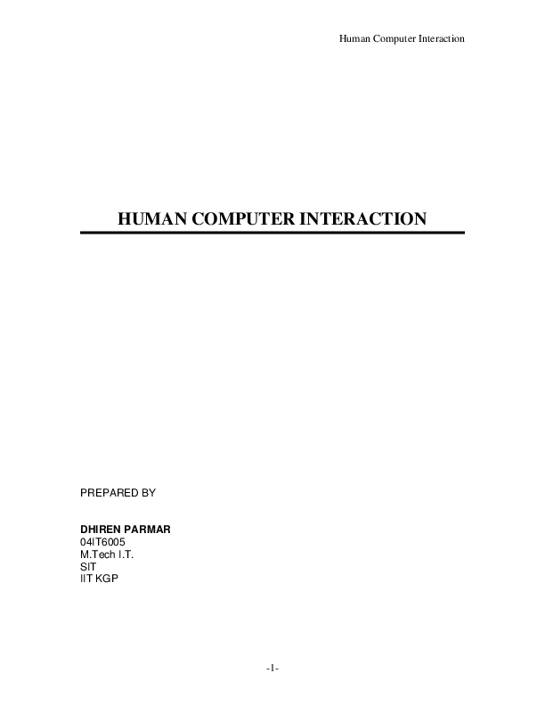 (PDF) Human Computer Interaction HUMAN COMPUTER INTERACTION