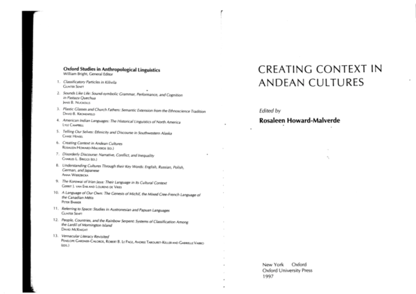 (PDF) The Sound of Light. Emergent communication through Quechua ...