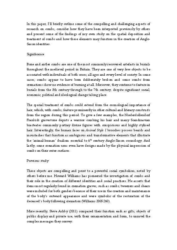 (PDF) Combs, Burial Spaces and the Body: how the spatiality of bone and ...